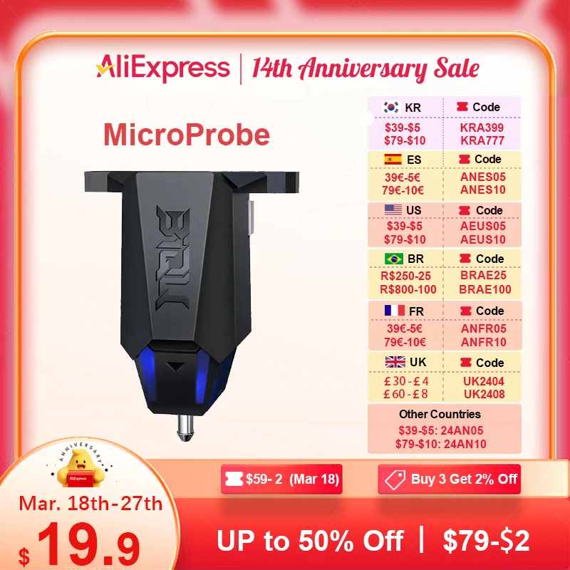 BIGTREETECH MicroProbe Auto Leveling Kit 3D Printer Bed Sensor Metal ...