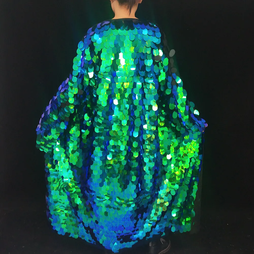 Gold-Green-Sequins-Mesh-Long-Coat-Party-Catwalk-Show-Overcoat ...