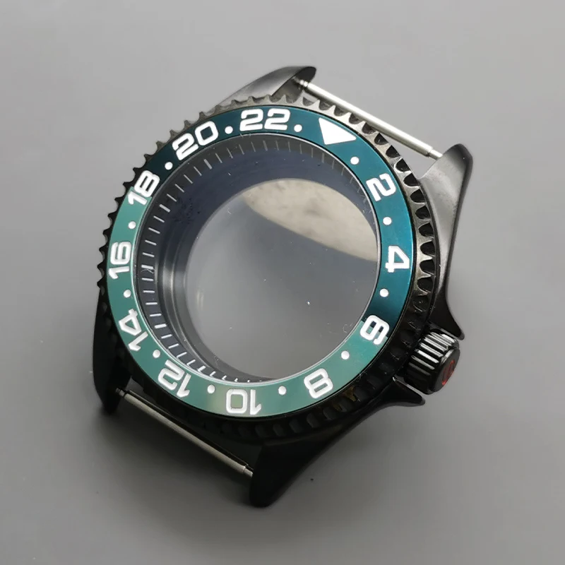 42mm Black Watch case Dome Sapphire Crystal Glass Case Fit for NH35 ...