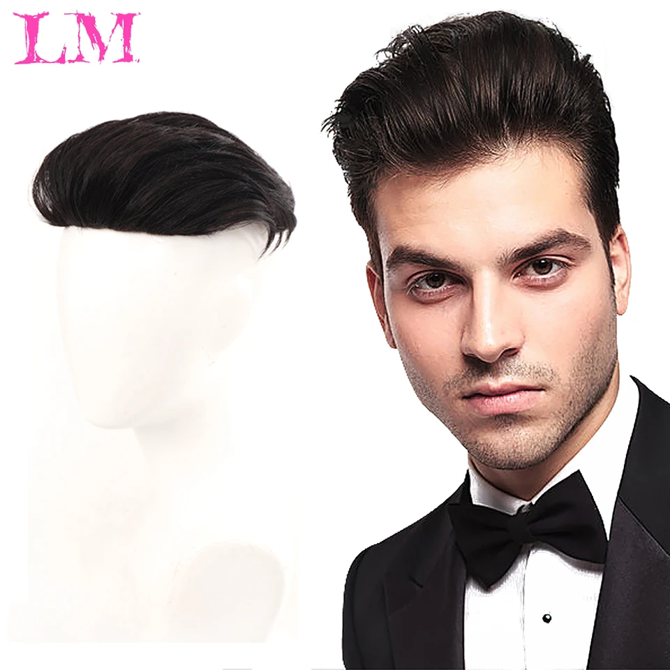 Lm Bonito Substituição De Topo Filmes Perucas Masculinas Cabelo Curto ...