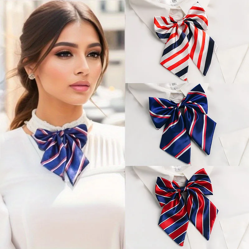 Women-Bowties-Striped-Bow-Ties-Bow-Tie-JK-Style-Butterfly-Neck-Wear ...