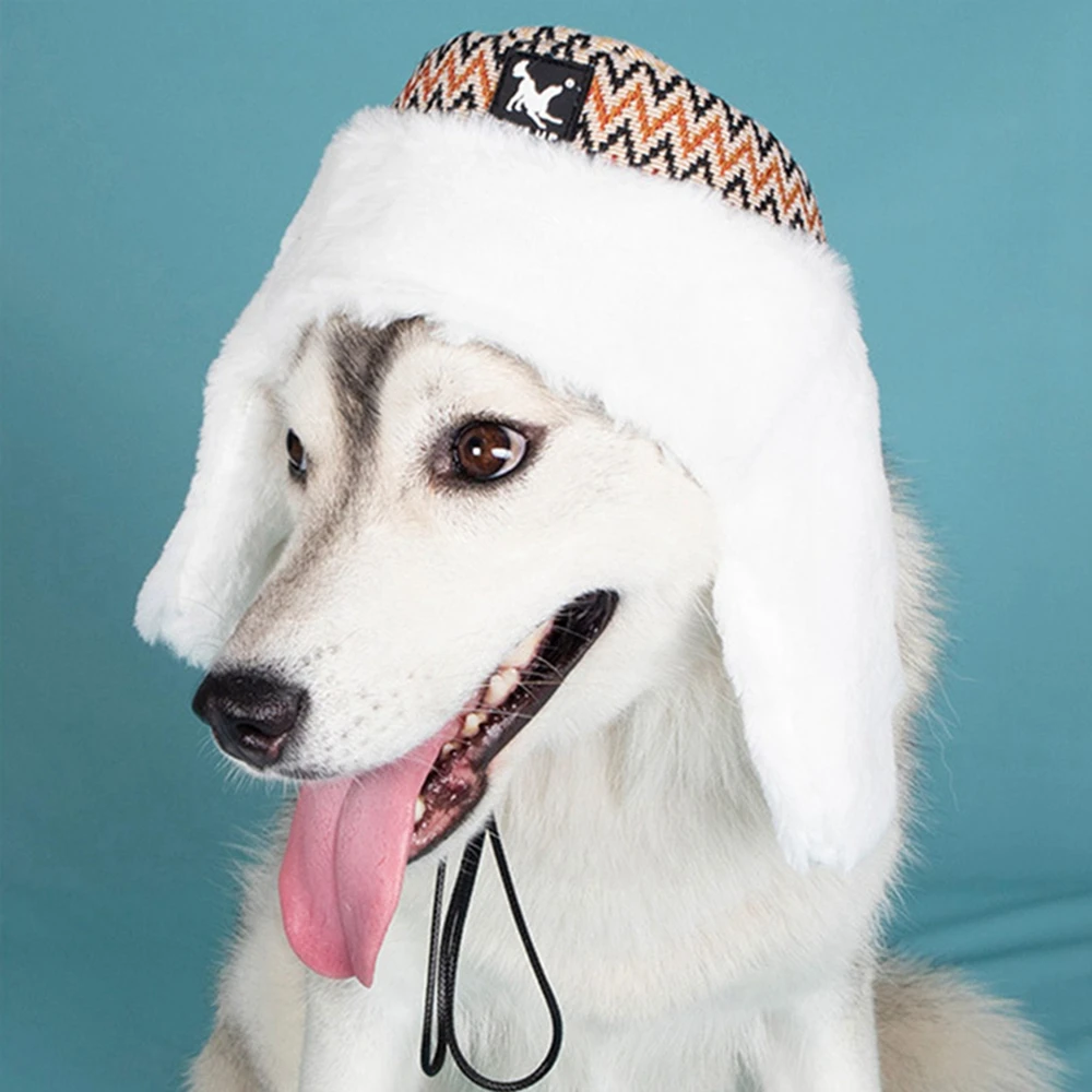 Cute Pet Snow Cap Soft Windproof Dog Headwear Outdoor Dog Winter Hat ...