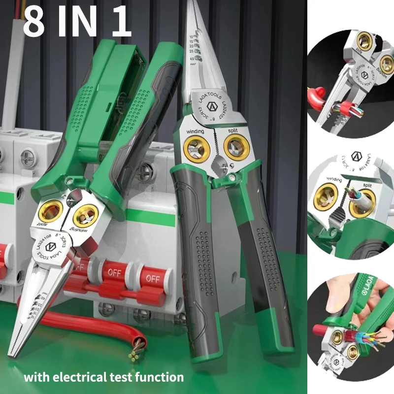 LAOA-8-in-1-Electrician-Wire-Stripping-Pliers-Multifunctional-Electricians-Maintenance-Pliers ...