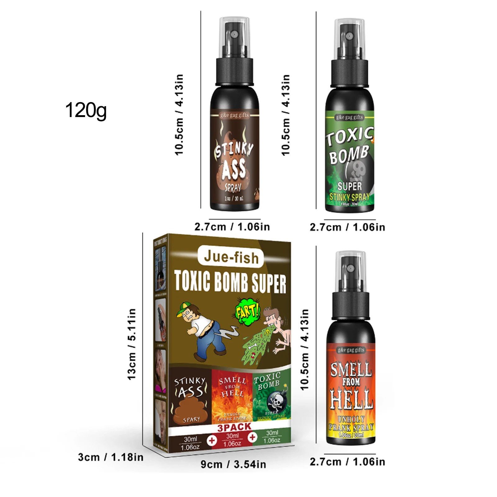 Fart Spray 3 Pack Liquid Assfart Spray Potent Ass Fart Spray Extra ...