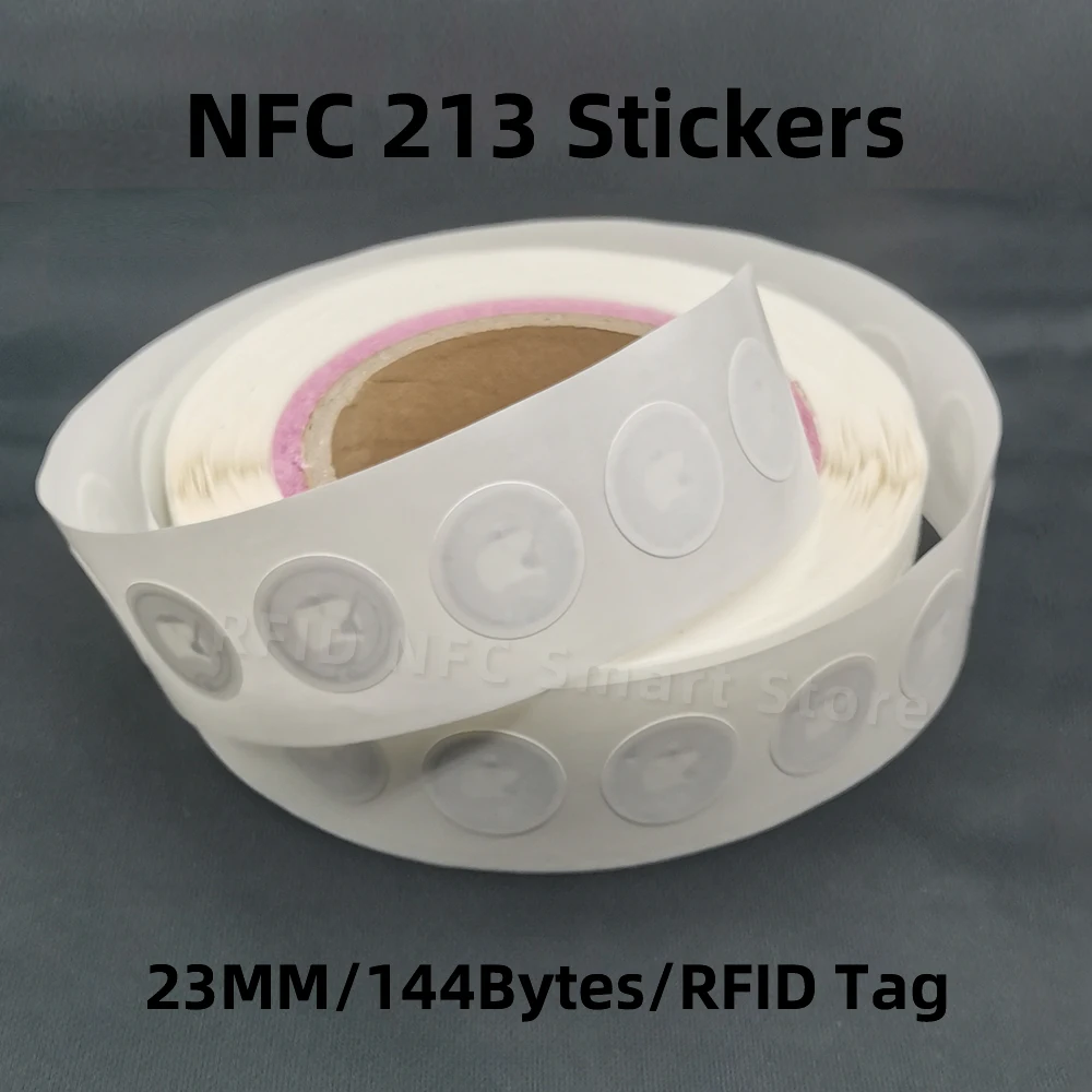 50PCS-LOT-23mm-White-NFC-Stickers-Protocol-ISO14443A13-56MHz-NTAG-213 ...