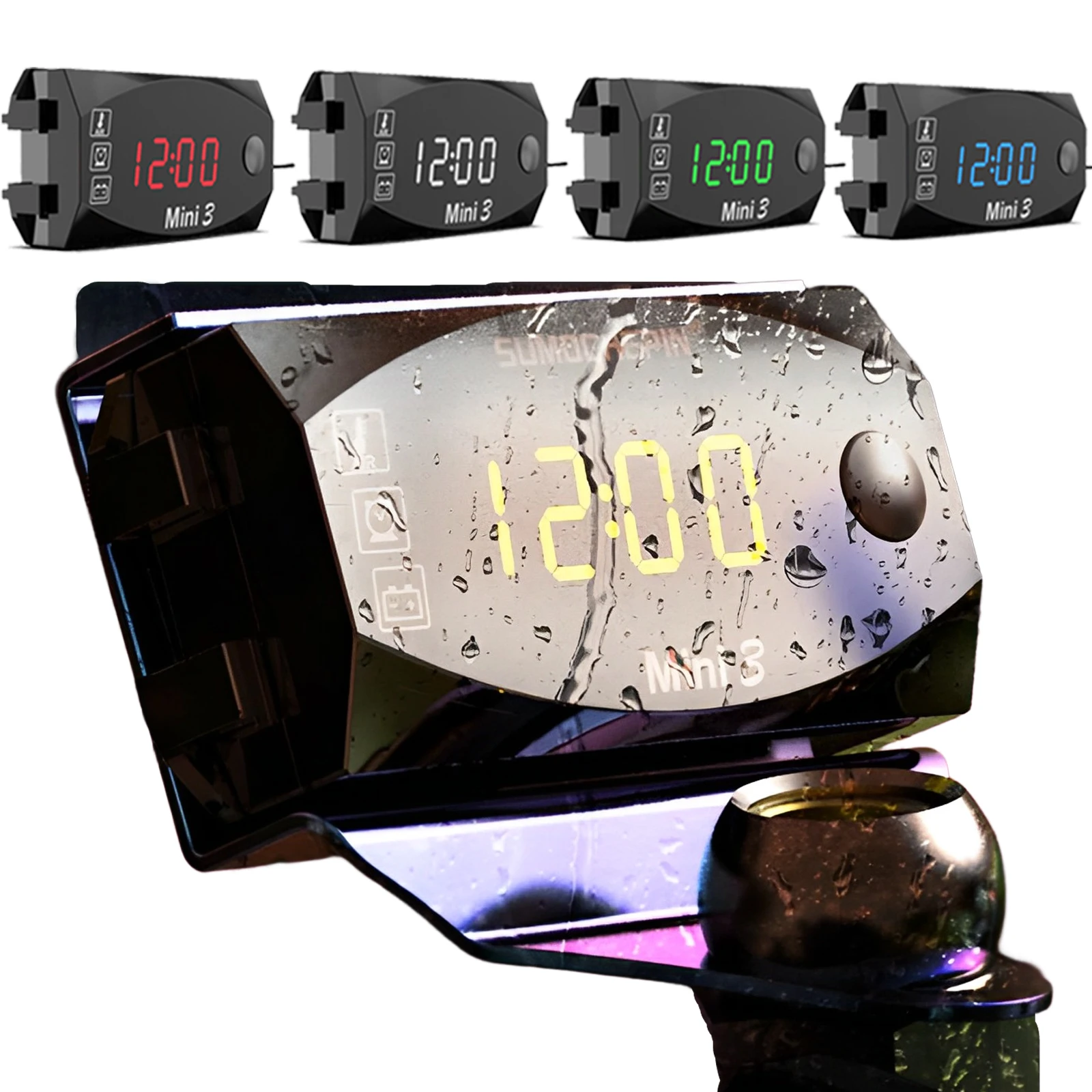 3-In-1-Motorcycle-Electronic-Clock-IP67-Waterproof-Digital-Time-Clock ...