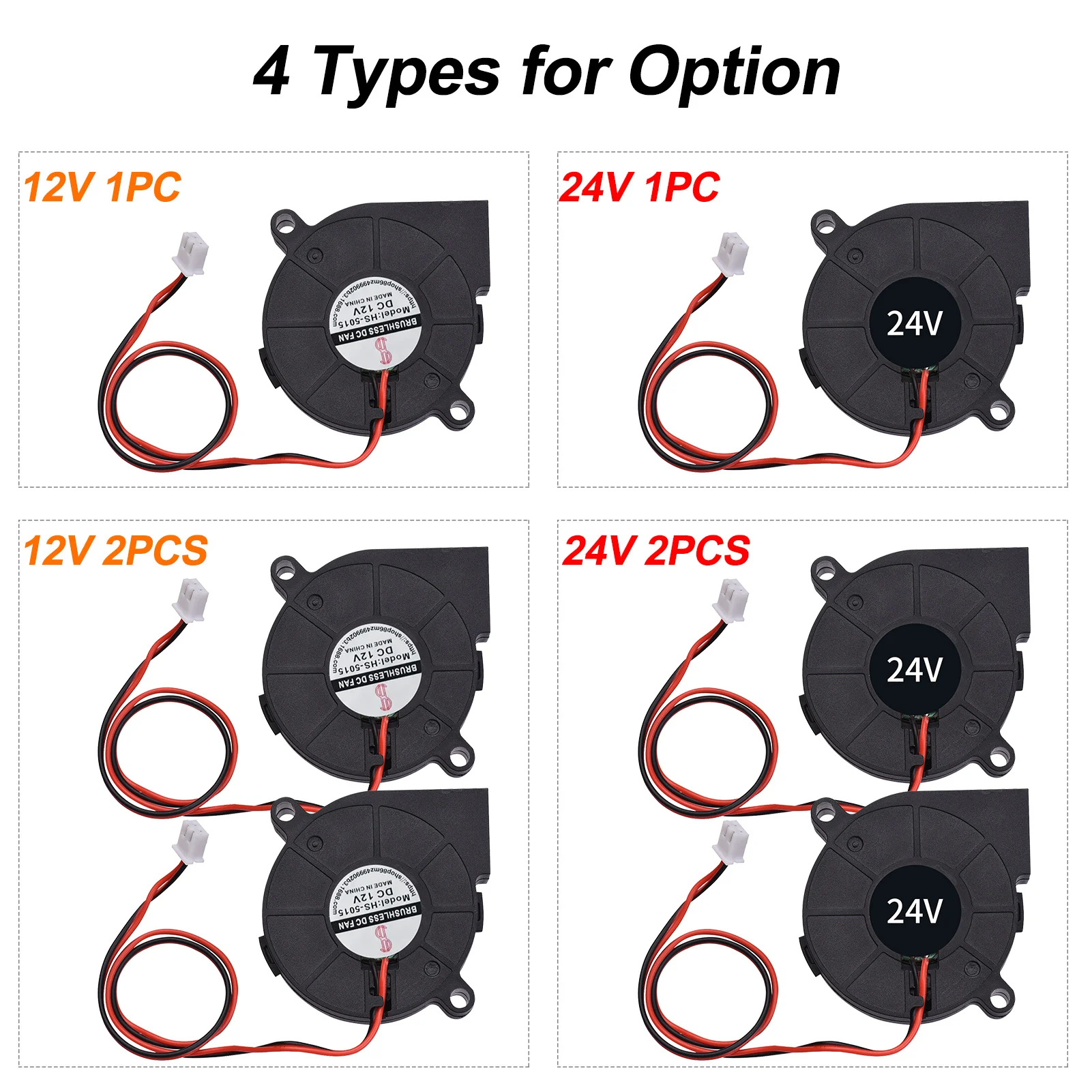 BIGTREETECH 5015 Cooling Fan 50x50x15mm 12V/24V Brushless Fan Blower ...
