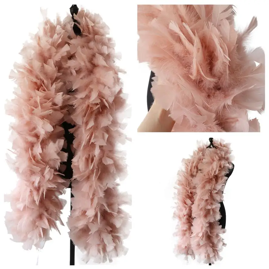 200Gram-Fulffy-Leather-Pink-Turkey-feather-Boa-2-Yards-Big-Feathers ...