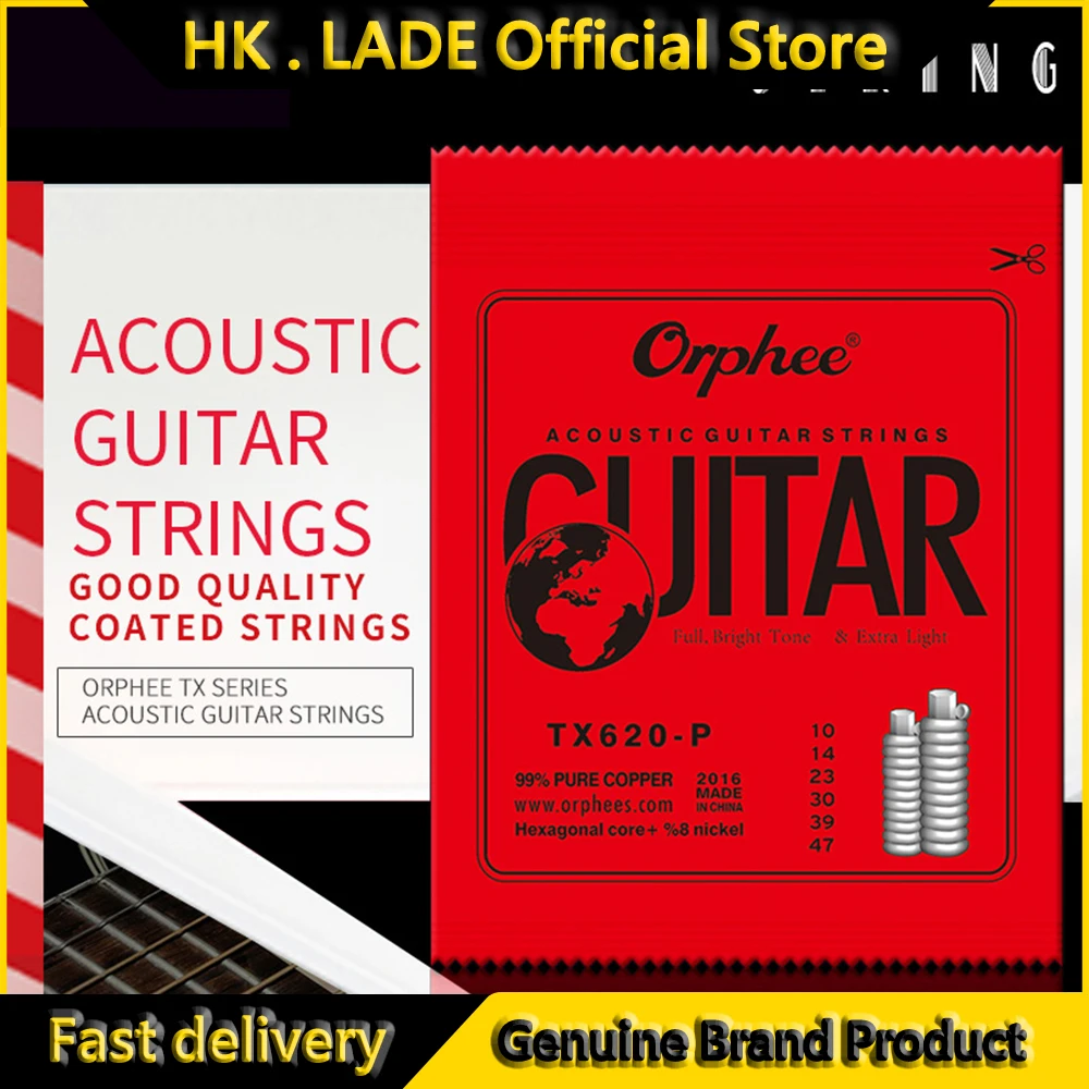 Orphee TX620-P Acoustic Guitar Strings Medium Carbon Steel Hexagonal ...