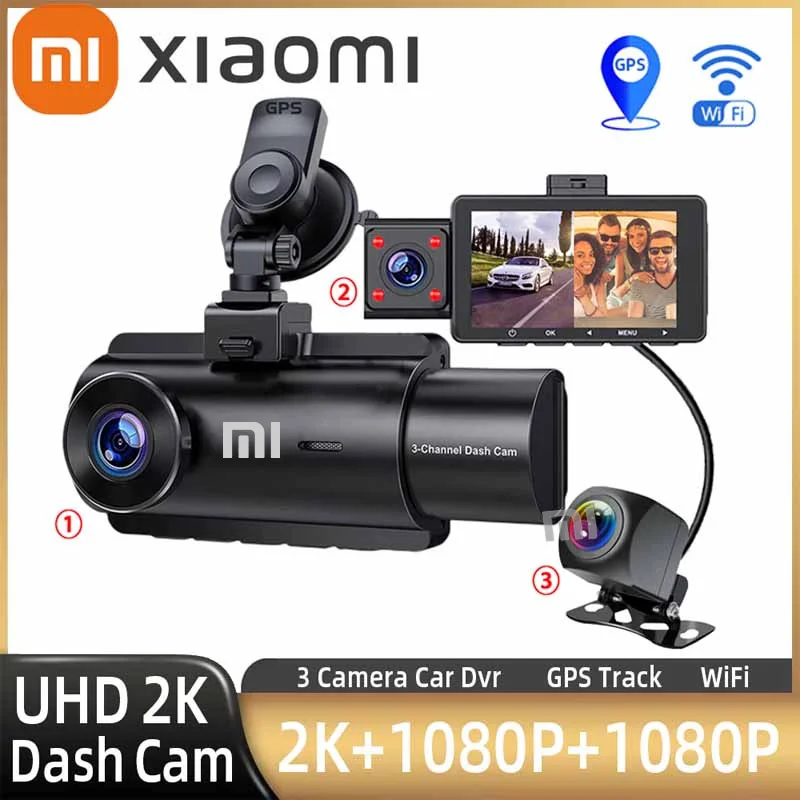 Xiaomi-Dual-Channel-Dash-Cam-com-GPS-Frente-Dentro-Traseira-C-mera-do ...