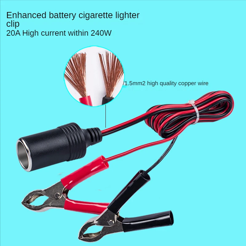 12V Car Battery Terminal Clamp Clip Cigarette Lighter Power Socket ...