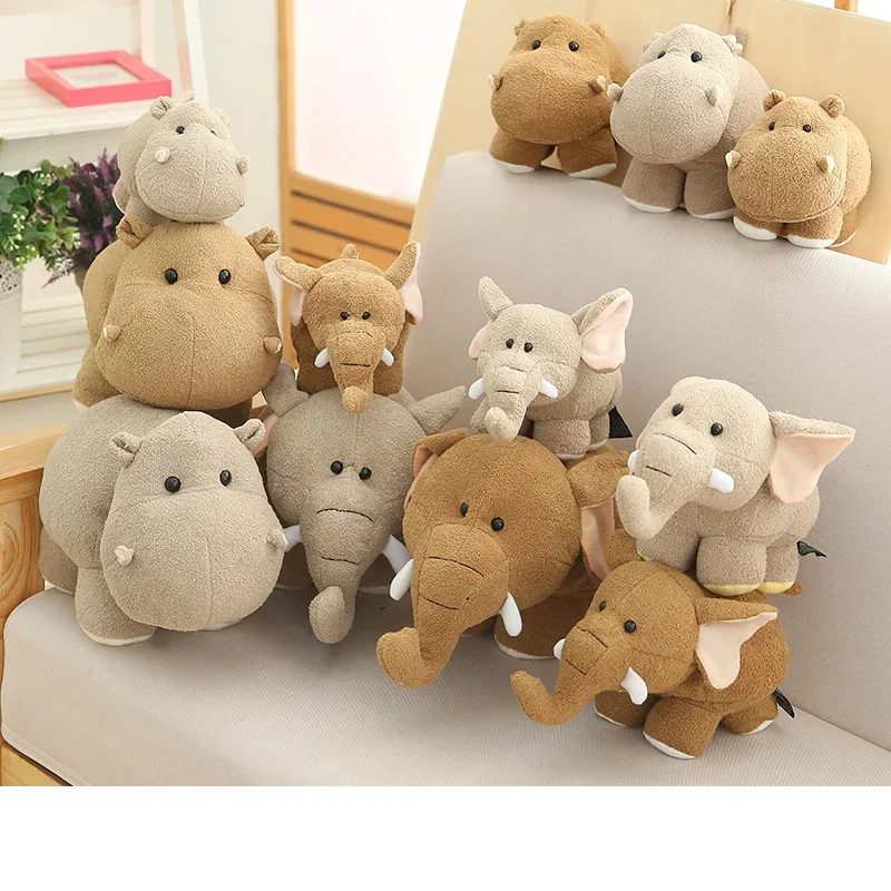 20/25/35CM Cute Chubby Hippo Elephant Plush Toy Soft Plushies Kawaii ...