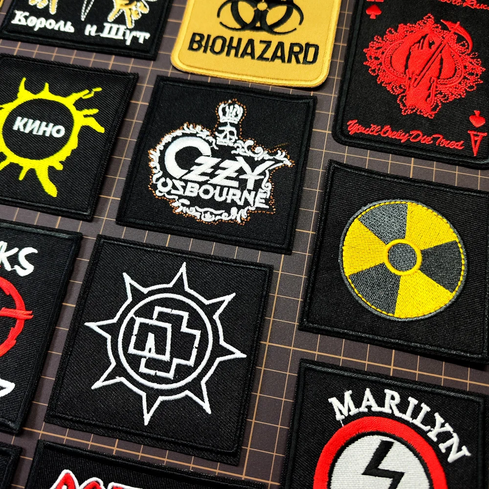 ROCK MUSIC Patch For Clothing Iron On Embroidered Sewing Applique ...