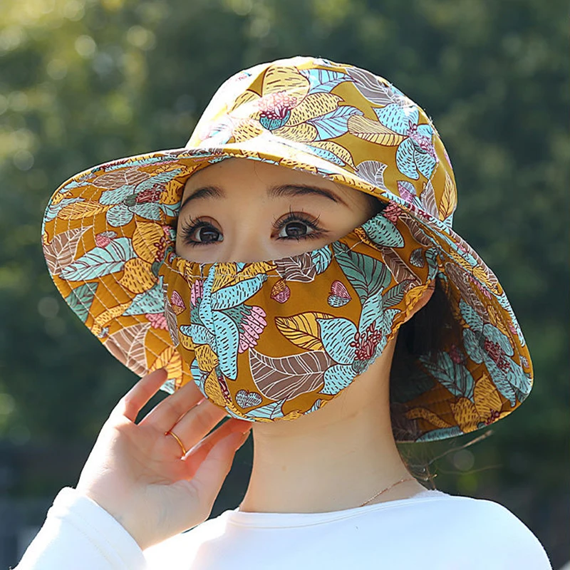 Sombrero-de-sol-con-protecci-n-UV-para-mujer-sombrero-con-m-scara-de ...