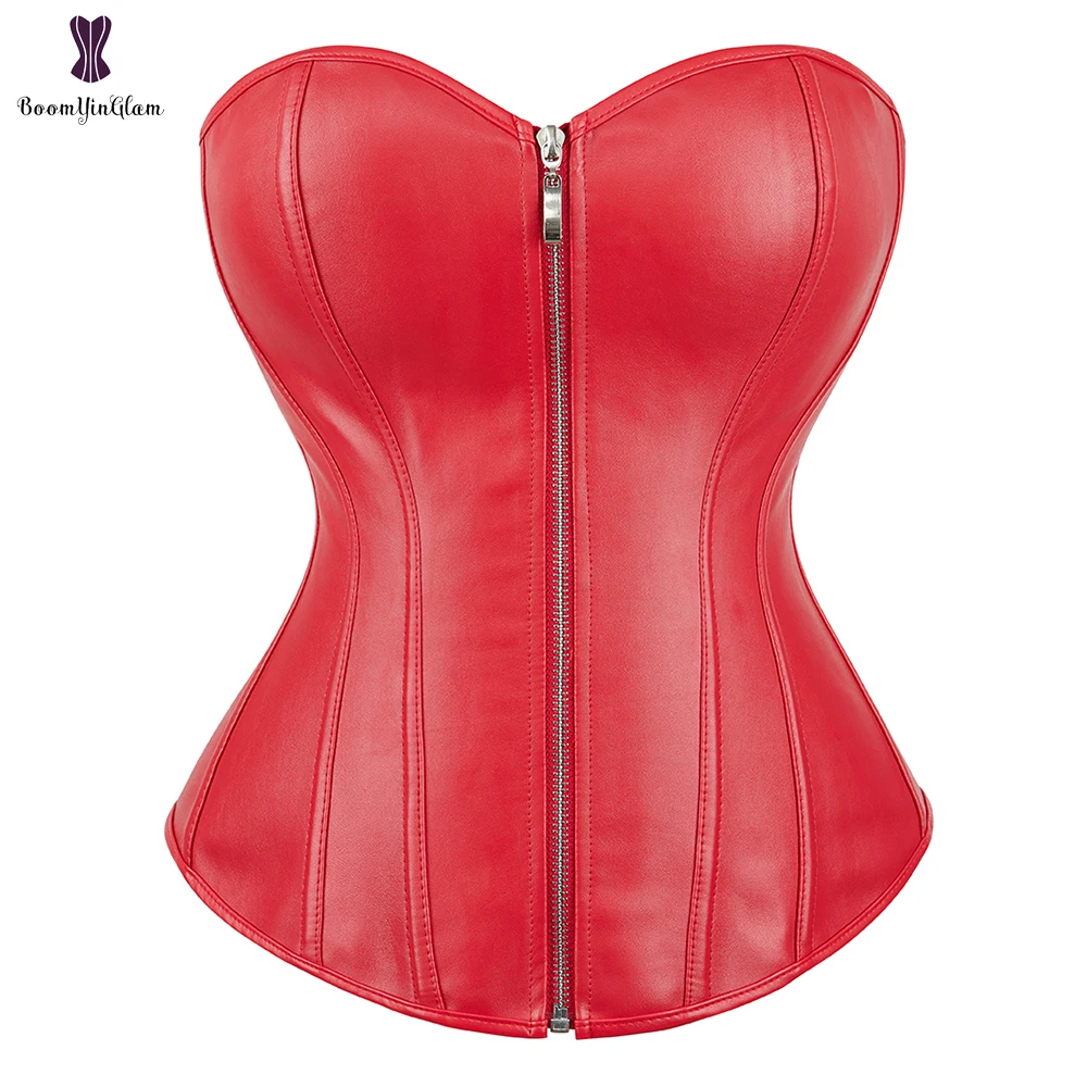 Gothic Bustier Plus Size | Leather Waist Shaper | Corset Women Zipper ...