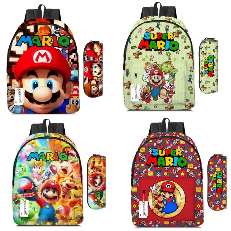 2PC-SET-New-Backpack-Super-Mario-Mario-Shoulder-Bag-Mario-Elementary ...