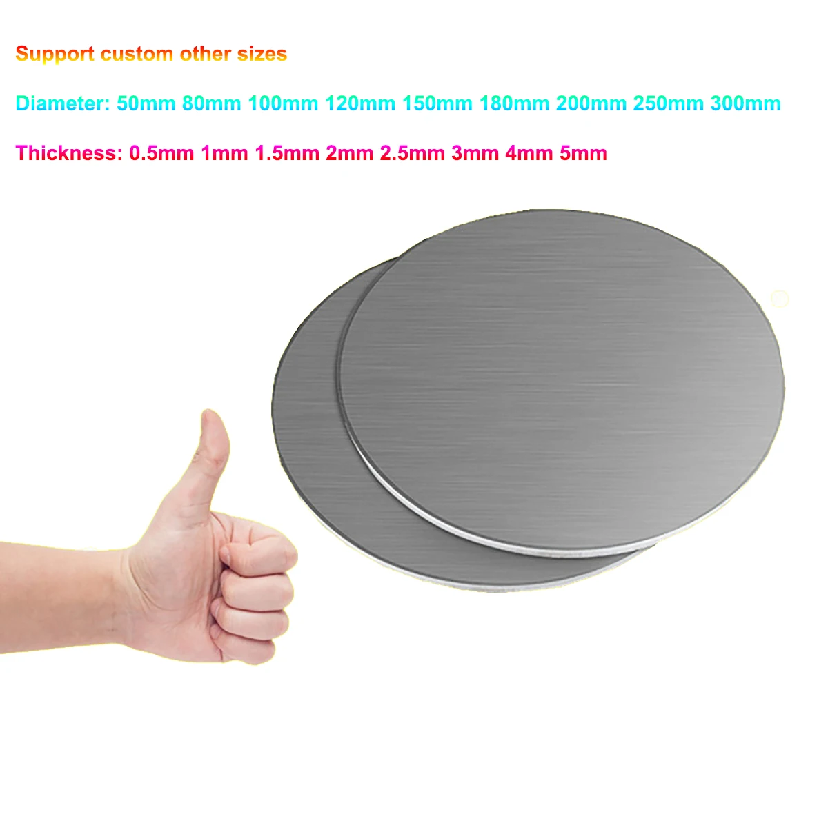 1pcs-304-Stainless-Steel-Round-Plate-Disc-Diameter-50-100-150-200-250mm ...