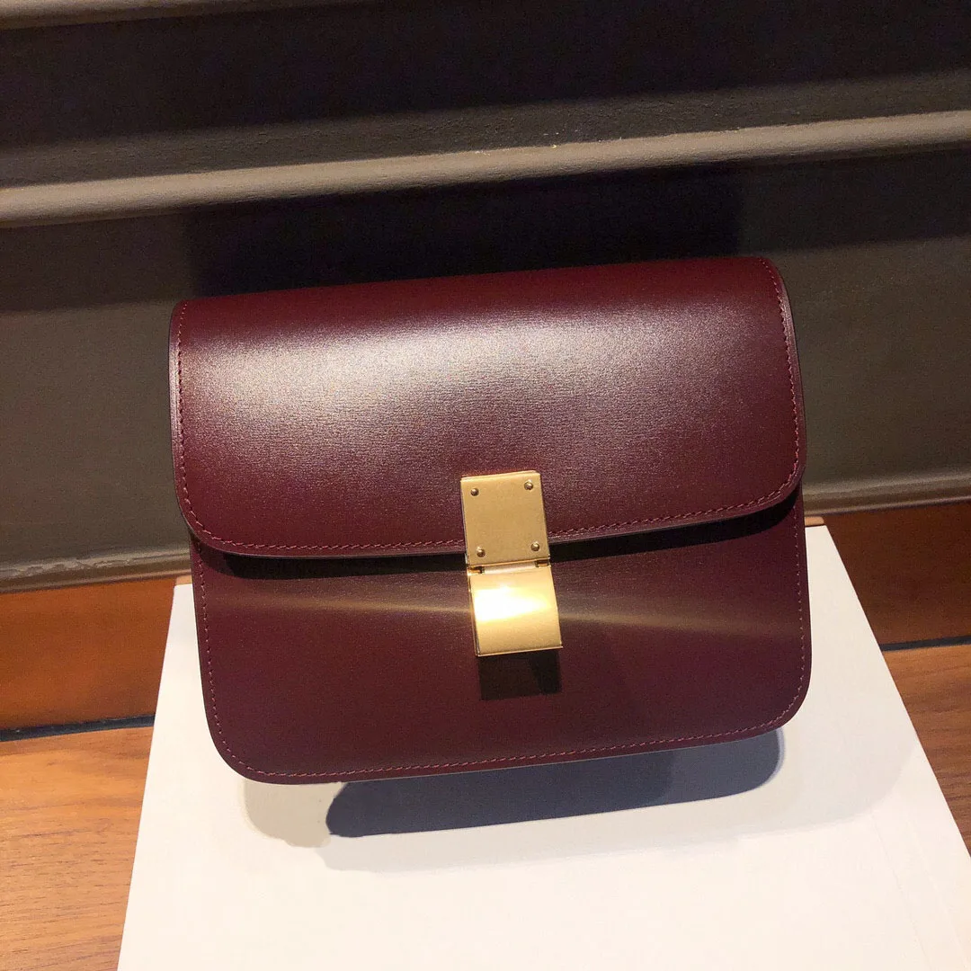 2024-Free-Shipping-Merchant-Red-Top-Cowhide-Flap-Women-s-One-Shoulder ...