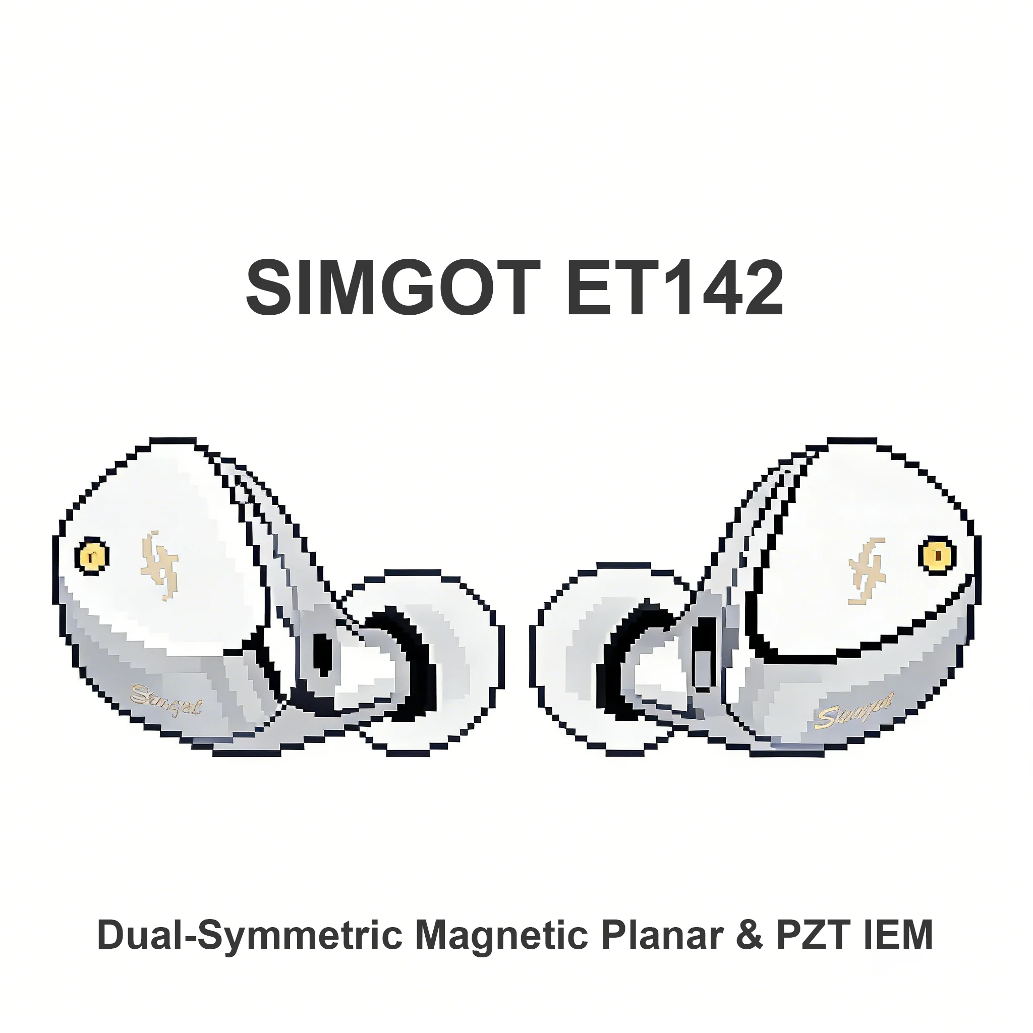 ET142 SIMGOT Advanced Dual-Symmetric Magnetic Planar & PZT IEM Earphone ...