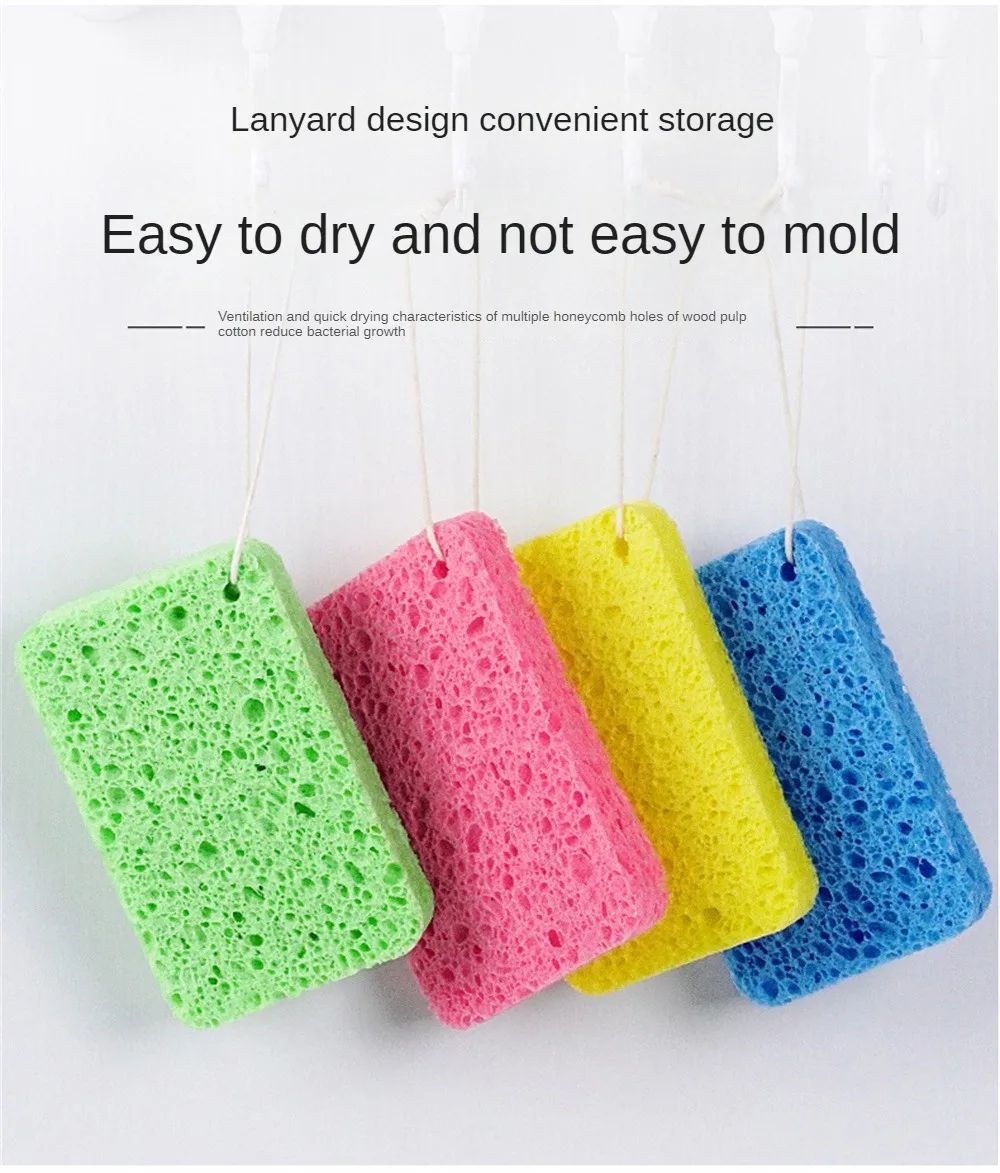 Compressed Cellulose Sponges Non-Scratch Natural Dish Sponge, Dual ...