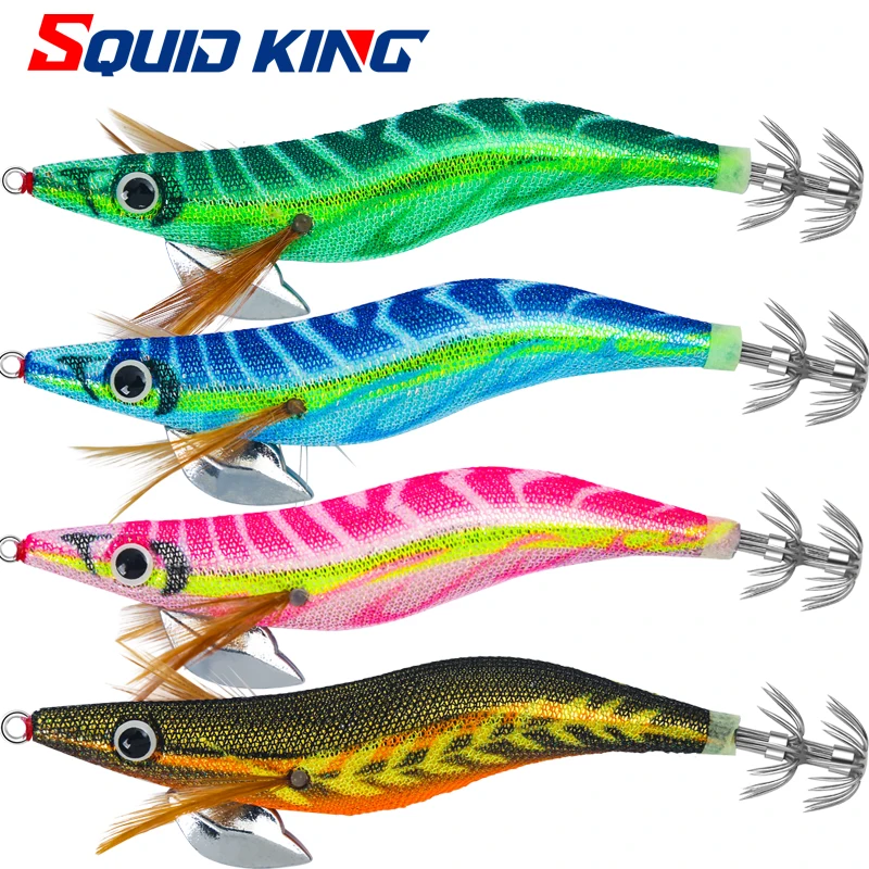 SQUID-KING-Artificial-Squid-Jig-3-5-19g-Squid-Fishing-Lure-Noctilucent ...