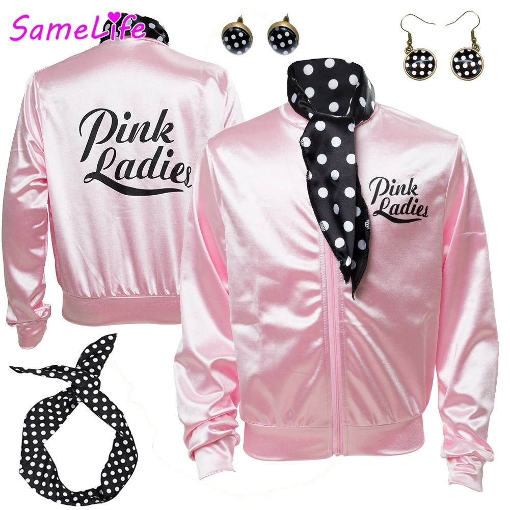 Grease Cosplay Fantasy Costume The Pink Ladies Gang Girls Women Jacket ...