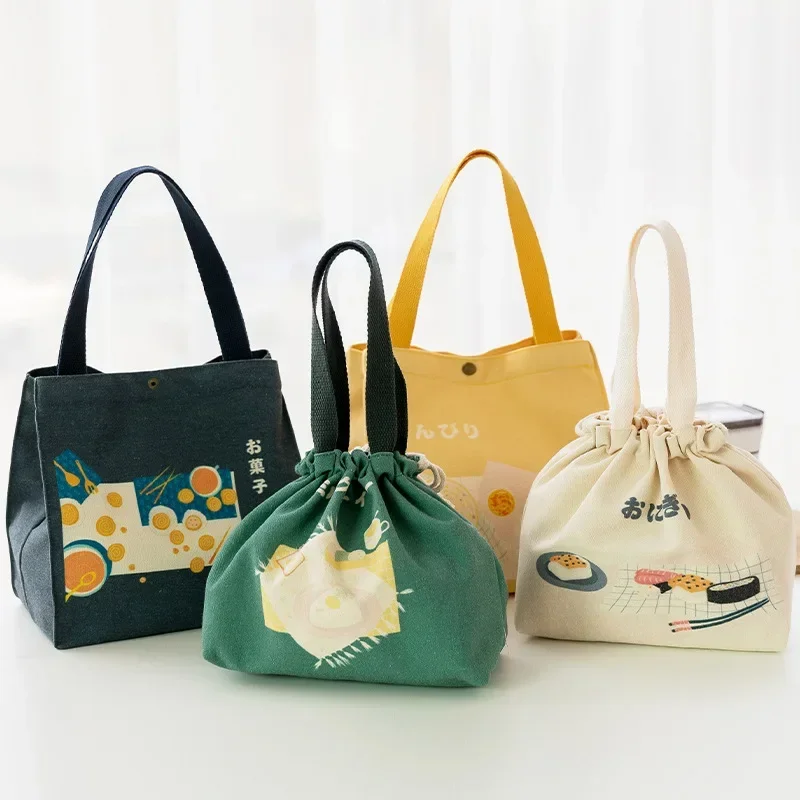 New Japanese Lunch Bag Convenient Portable Canvas Bag Large Capacity ...