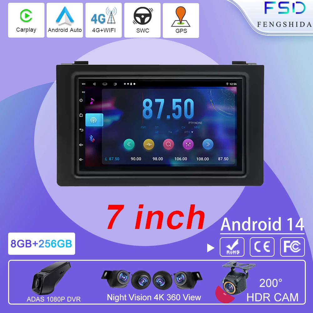 Carplay QLED Android For Saab 9-3 2 2007 - 2014 Car Radio GPS ...