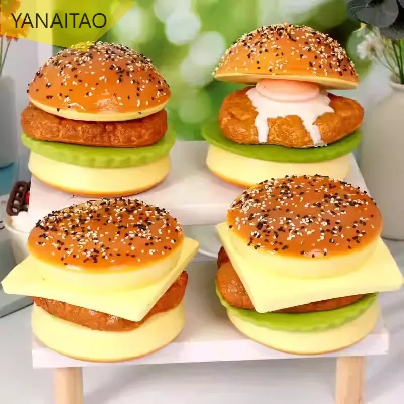 Modelo-de-hamburguesa-de-pan-simulado-muestra-suave-de-rebote-lento ...