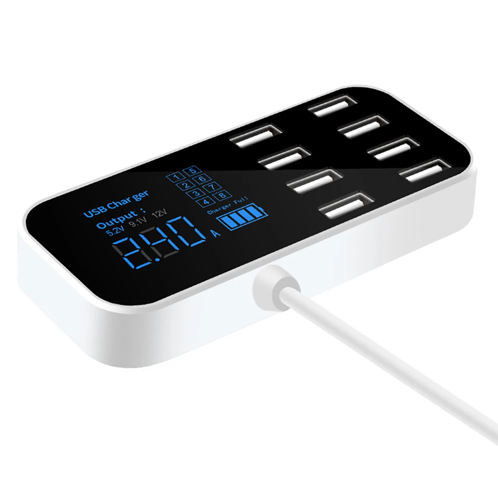 A9S-Fast-Car-Charger-8-Port-Multi-USB-LCD-Display-12V-Phone-Charger-USB ...