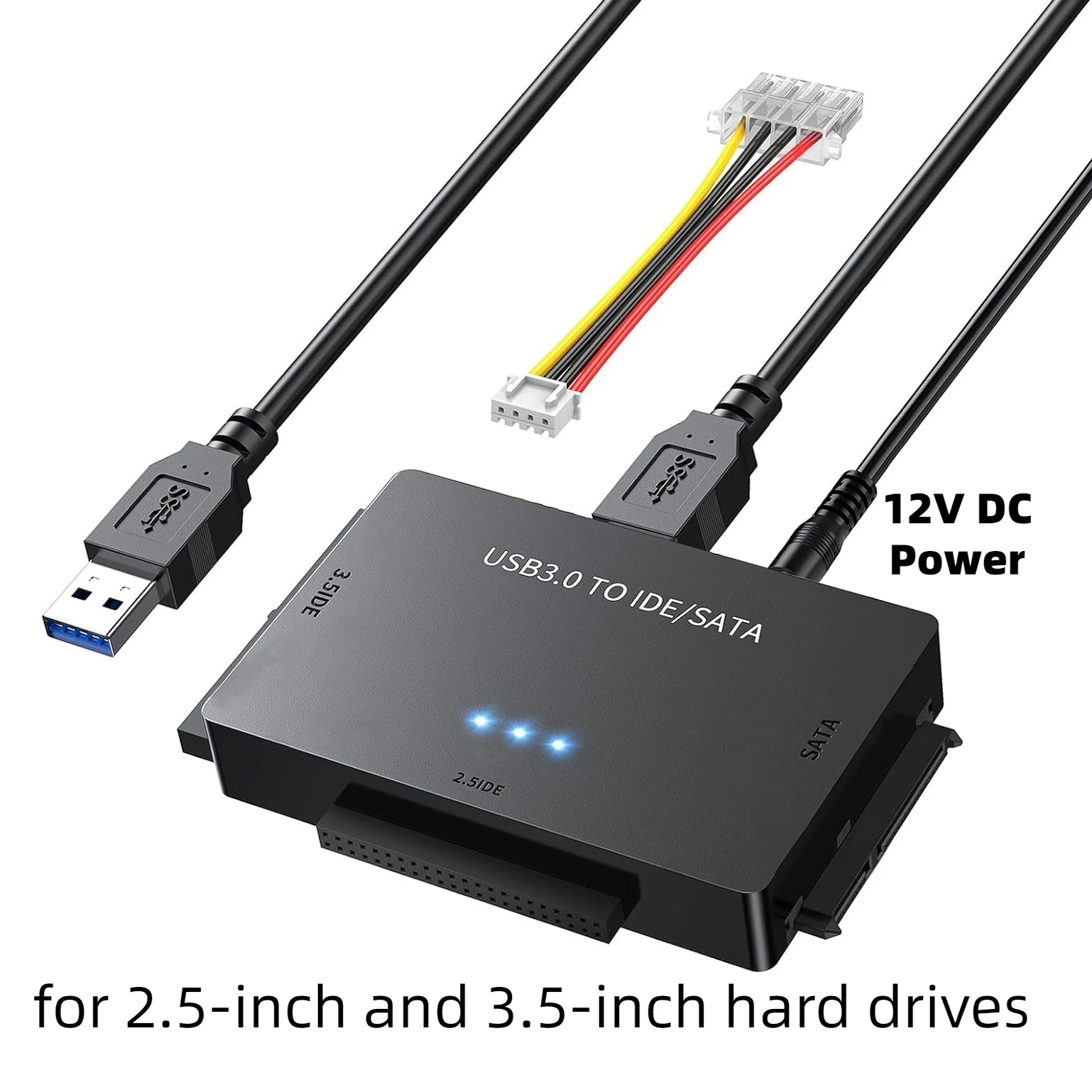 3-in-1 External Hard Drives Reader USB 3.0 to SATA/IDE Adapter for 2.5 ...