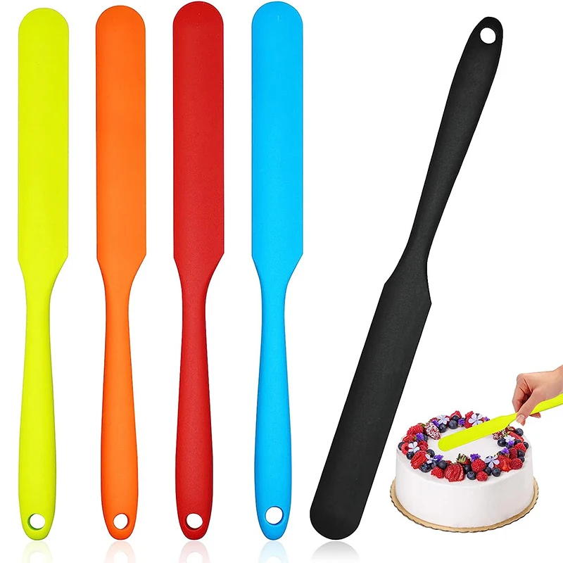 LMETJMA Silicone Jar Spatulas Heat Resistant Cake Cream Peanut Butter ...
