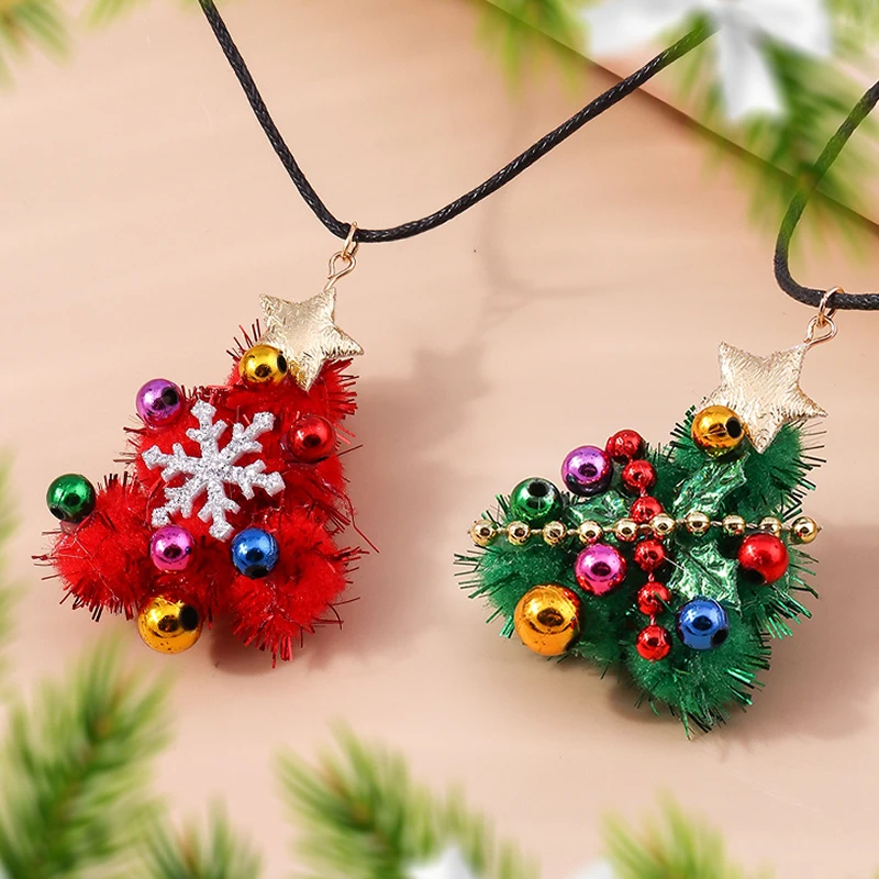 Christmas-Tree-Pendant-Necklace-for-Women-Girls-Christmas-Jewelry-Wax ...