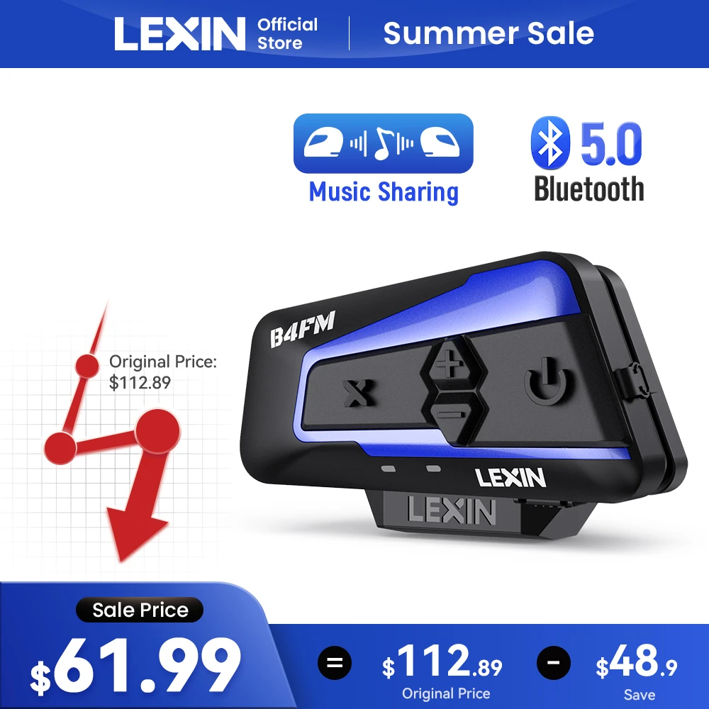 Marke Lexin LX B4FM X für 10 Fahrer Intercom Motorrad Bluetooth Helm ...