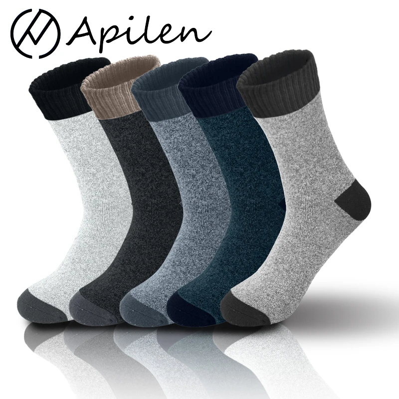 APILEN-5-Pairs-Winter-Men-Socks-Business-New-Classical-Thermal-Warm ...