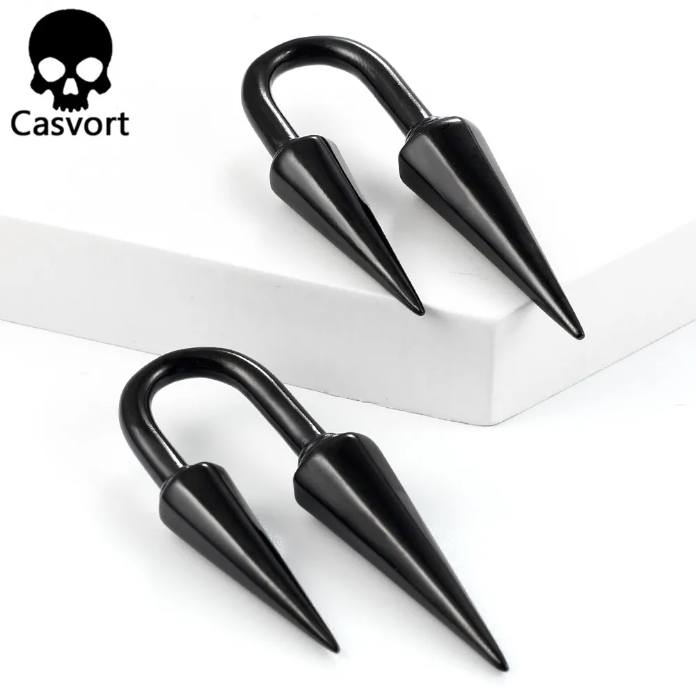 Casvort 10PCS Wholesale Stainless Steel Fashion Spike Ear Weight ...