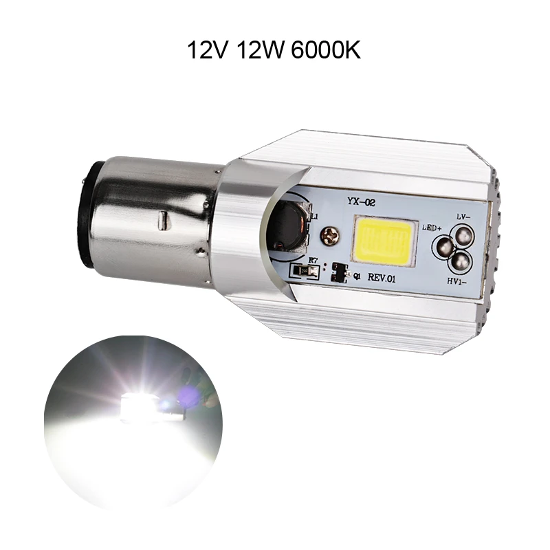 Led Motorcycle Headlight Scooter Bulb H6 Ba20d 6000k Light Atv Moto ...