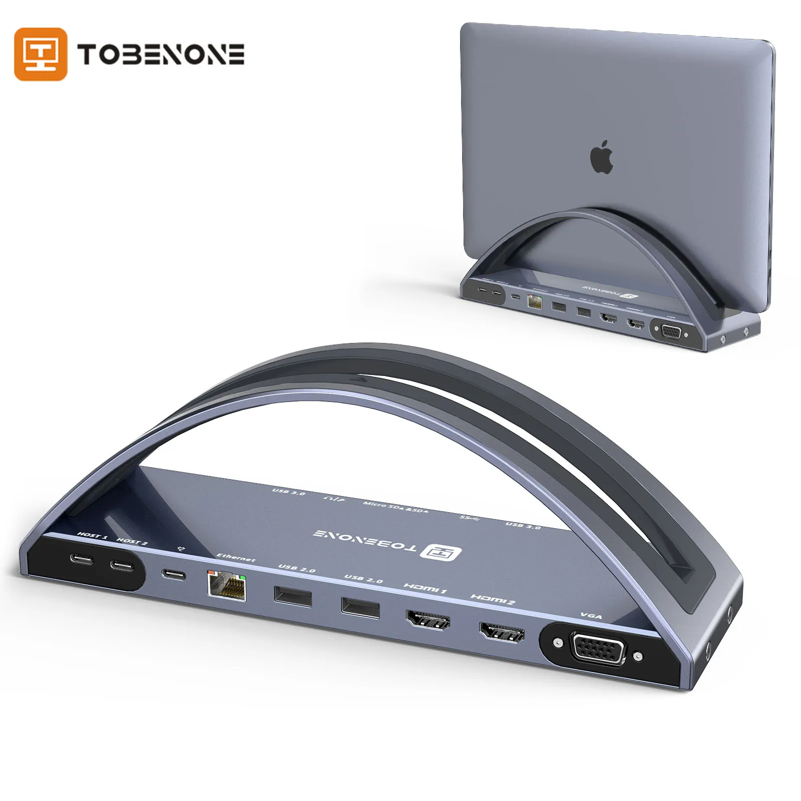 Tobenone Usb Hub Laptop Docking Station Stand Type C Hdmi Compatible ...