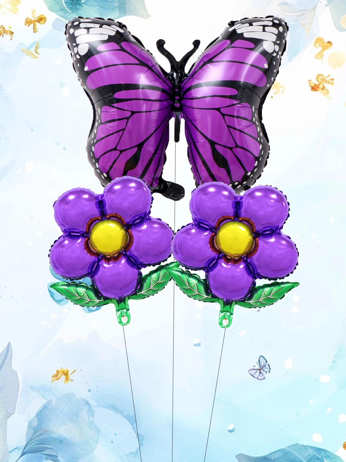 3pcs Butterfly Balloons set Leaf Flower Balloon Theme Party Wedding ...