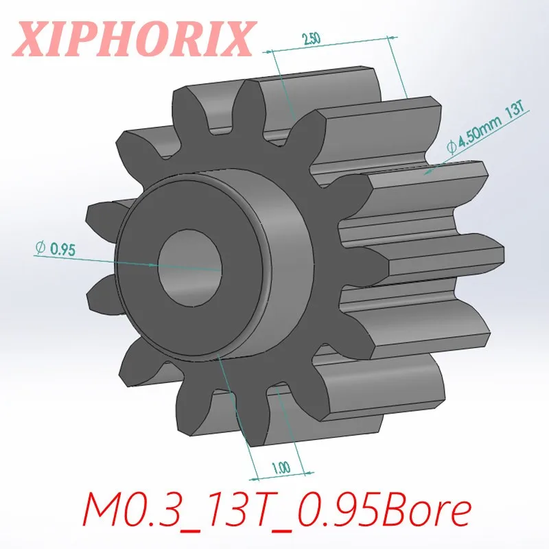 Module 0.3 M0.3 13 Teeth Plastic Pinion Fit 1.0mm Shaft of Motor