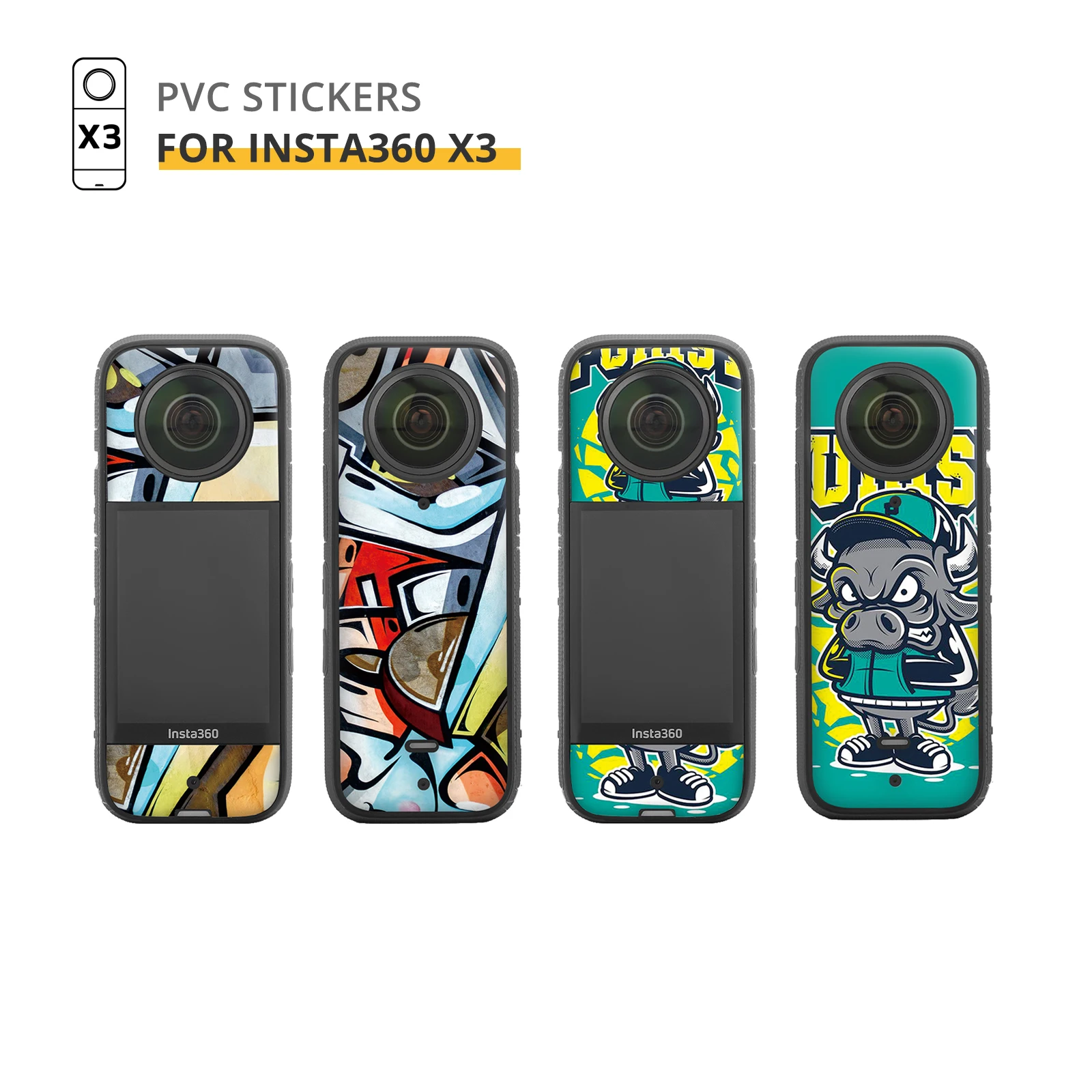 Insta360-X3-PVC-Stickers-Protective-Film-2PCS-Set-Waterproof-Scratch ...