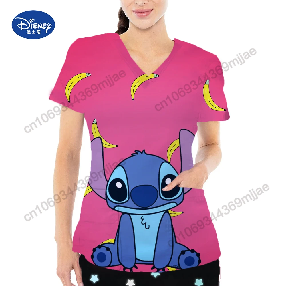 Disney-Camiseta-con-bolsillo-y-cuello-en-V-para-mujer-ropa-de-estilo ...