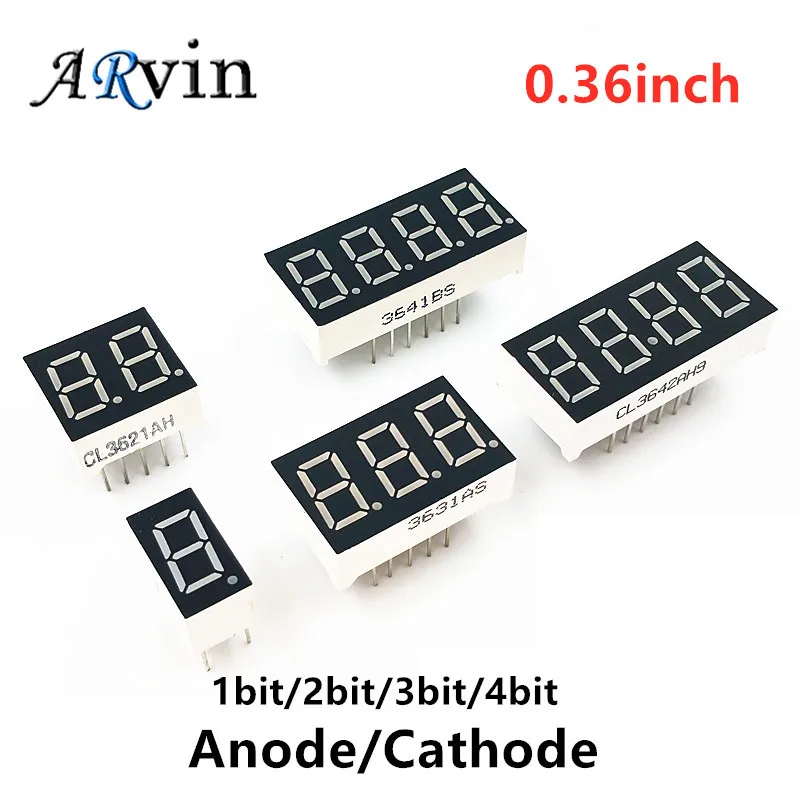 5pcs Digital tube Common Anode Common Cathode Green 3 4 Bit digital ...