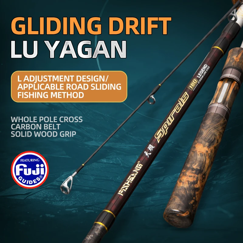 1.68m 1.8m 1.98m 2.13m 2.28m 2.4m FUJI Big Guides Solid Wood Grip Lure ...