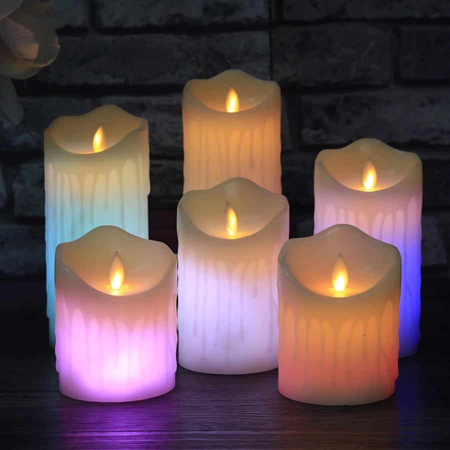 Remote Control Color Change Led Paraffin Wax Candles Electronic ...