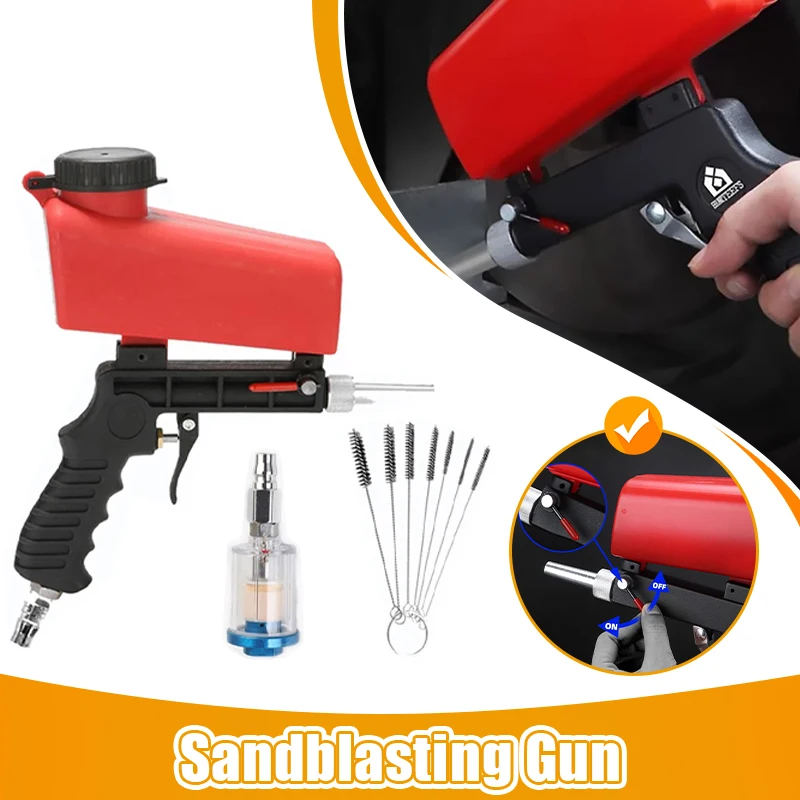 Sandblasting-Gun-Sand-Blaster-Adjustable-Sand-Blasting-Machine-Gravity ...