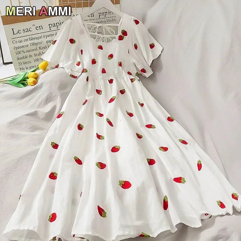 MERI-AMMI-vestido-de-fresa-dulce-para-ni-as-adolescentes-ropa-para ...