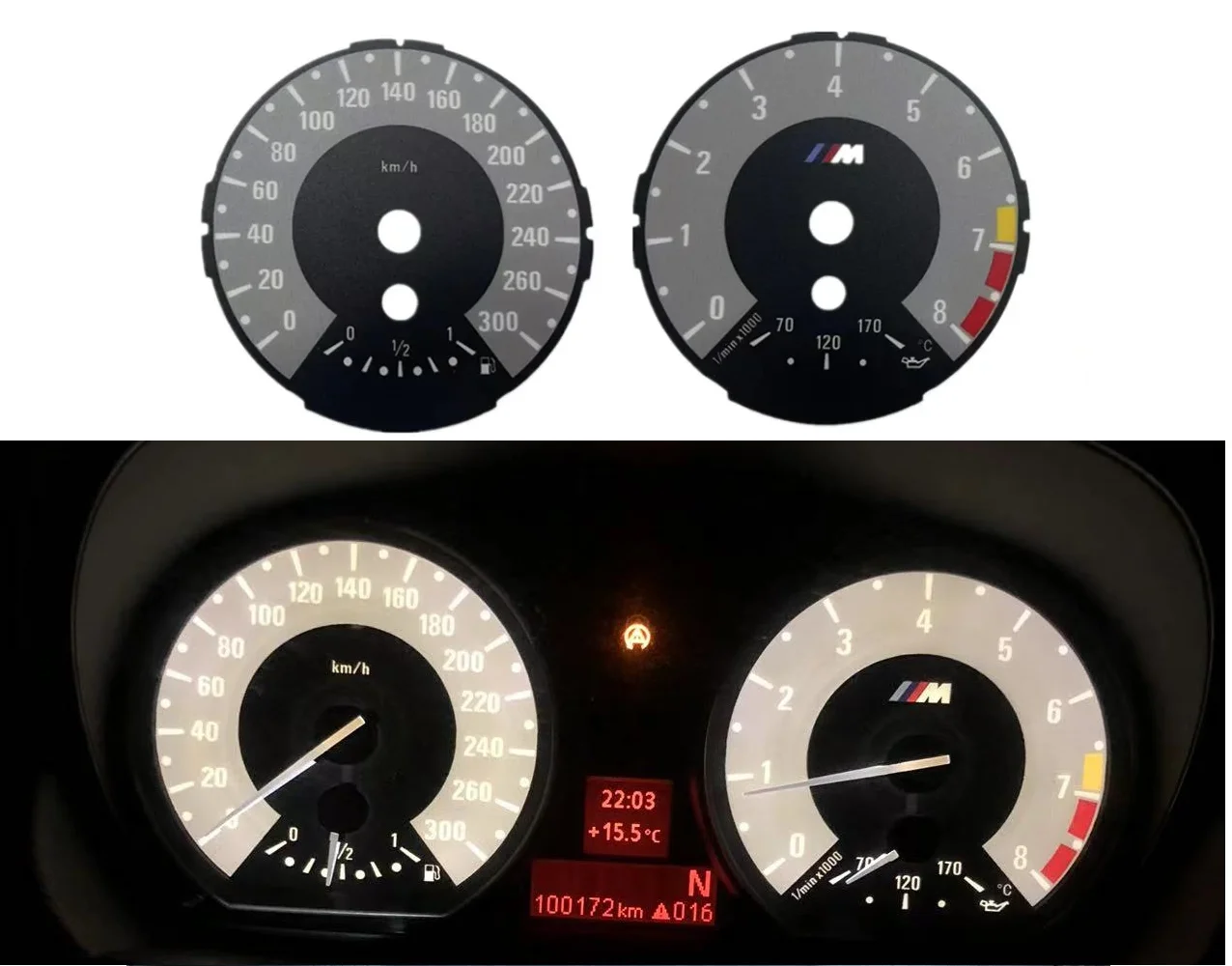 DASH-SPEEDO-Dials-Meter-Faces-For-BMW-1Series-E87-E82-280KMH-Upgrade-to ...