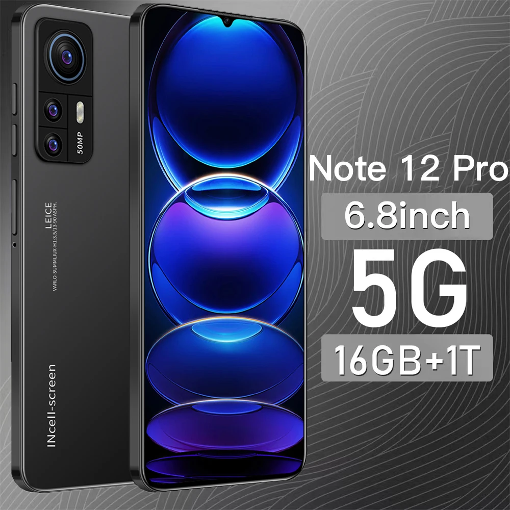 Nota 12 pro smartphone 4g/5g celular 6.8 polegadas tela cheia face id ...