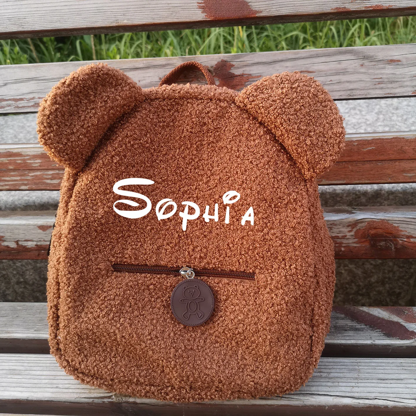 Personalised Name Cute Plush Bear Shoulder Bag Teddy Bear Kids Backpack ...